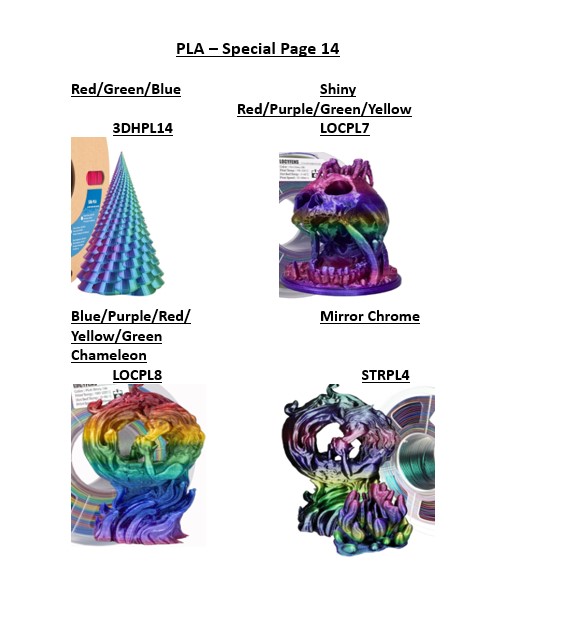 PLA – Special Colors Page 10-18