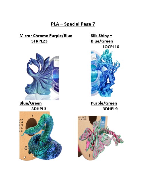 PLA – Special Colors Page 1-9